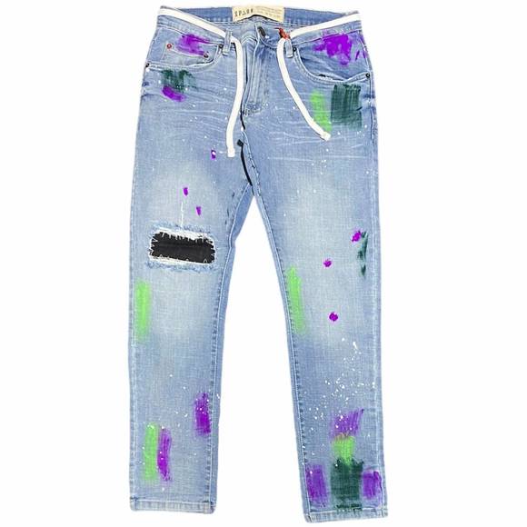 SPARK | Jeans | New Spark Mens Paint Splattered Denim Jean In Light ...